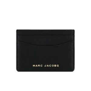 marc jacobs m0016997 black with gold hardware daily card women's pebbled leather case