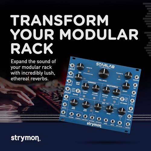 Strymon Starlab Time-Warped Reverberator Eurorack Reverb Module with Modulation and Karplus-Strong Synthesis, Blue