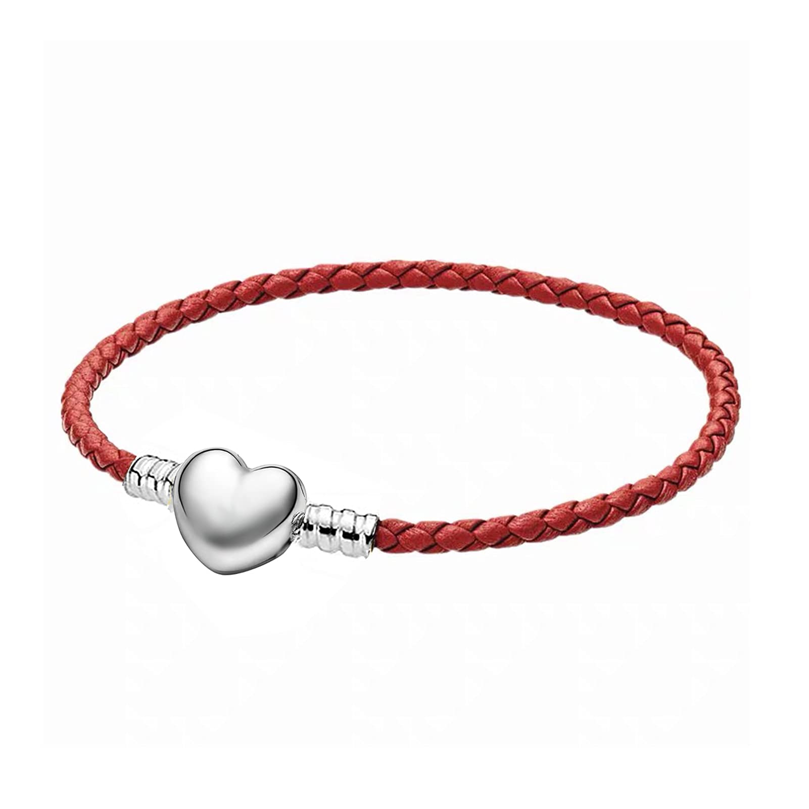 JMQJewelry Graduation 2024 Mama Bear Sister Mom Daughter Red Heart July Leather Bracelets 3.0mm Wristband Women Bead Charm Chain Bracelets 16cm 6.29in Daughter