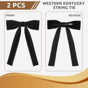 Geyoga 2 Pack Western Ties for Men Kentucky String Tie Clip on Bow Ties Colonel Sanders Black Cowboy Bow Tie Party