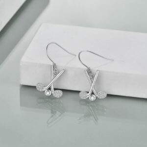 YAFEINI Golf Earrings Gifts Sterling Silver Golf Club And Ball Dangle Earrings Golf Jewelry for Women Golf Lovers Gifts