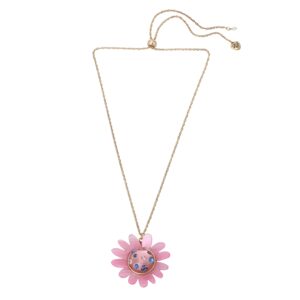 betsey johnson flower pendant slider necklace