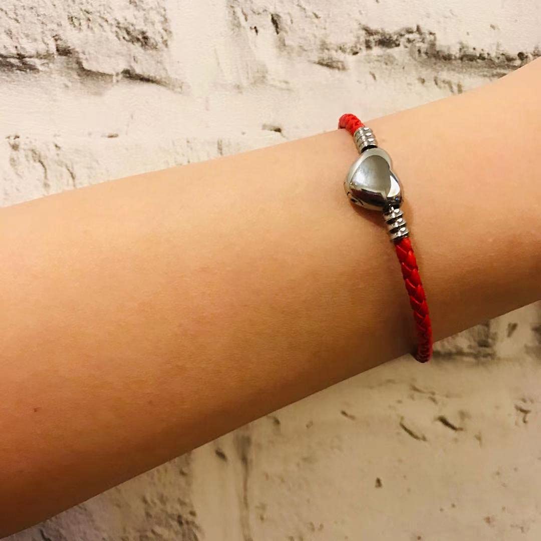 JMQJewelry Graduation 2024 Mama Bear Sister Mom Daughter Red Heart July Leather Bracelets 3.0mm Wristband Women Bead Charm Chain Bracelets 16cm 6.29in Daughter