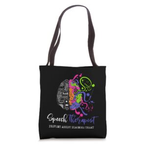 brain of a speech pathologist, speech language therapy tote bag