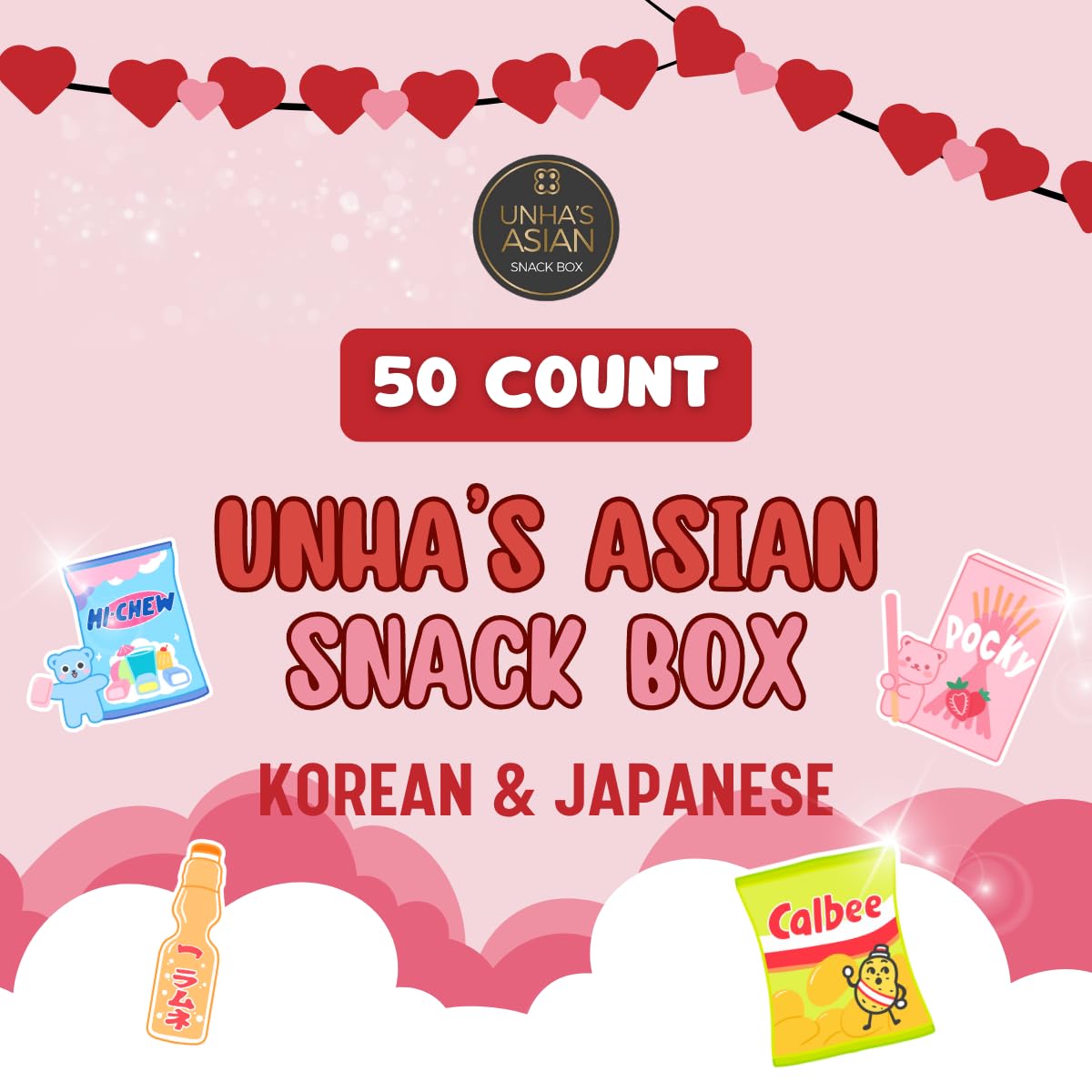 Japanese Snack and Korean Snack Box - Japanese & Korean Candy, Cookies, Crackers, Gummy, Chips, Sampler Assortment Mix Gum Jelly Treats for Kids Children College Students Adult