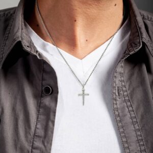 Polished 925 Sterling Silver Nail Cross Christian Faith Pendant