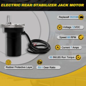 Rear Electric Stabilizer Jack Motor Compatible with Lippert 113407, 352338, 138445, 178562, 162307, for Stabilizer Jacks 337199 369774 298707 | Replace# K01285-C800, K01285C800, K01531A800 K01531-A800