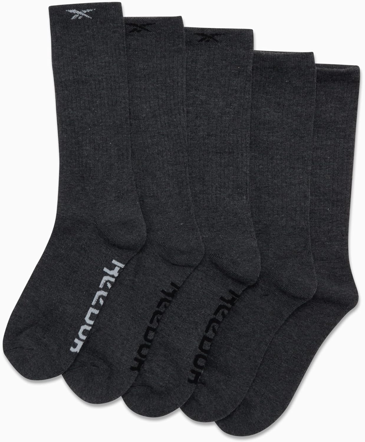 Reebok Men's Crew Socks - 10 Pack Stretch Performance Cushioned Crew Socks - Arch Support Athletic Socks for Men (6-12.5), Size 6-12.5, Classic Grey