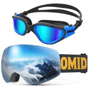 omid kids ski goggles, anti-fog uv protection snow goggles for youth boys girls