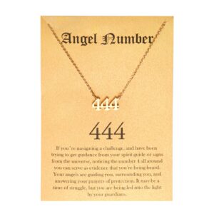 angel number 444 choker necklace numerology jewelry for women gold tone