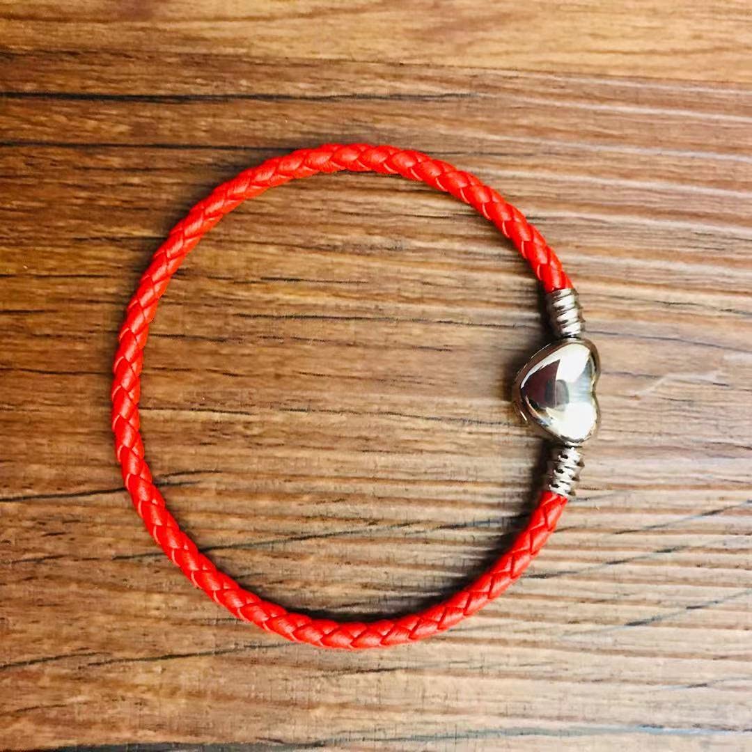 JMQJewelry Graduation 2024 Mama Bear Sister Mom Daughter Red Heart July Leather Bracelets 3.0mm Wristband Women Bead Charm Chain Bracelets 16cm 6.29in Daughter