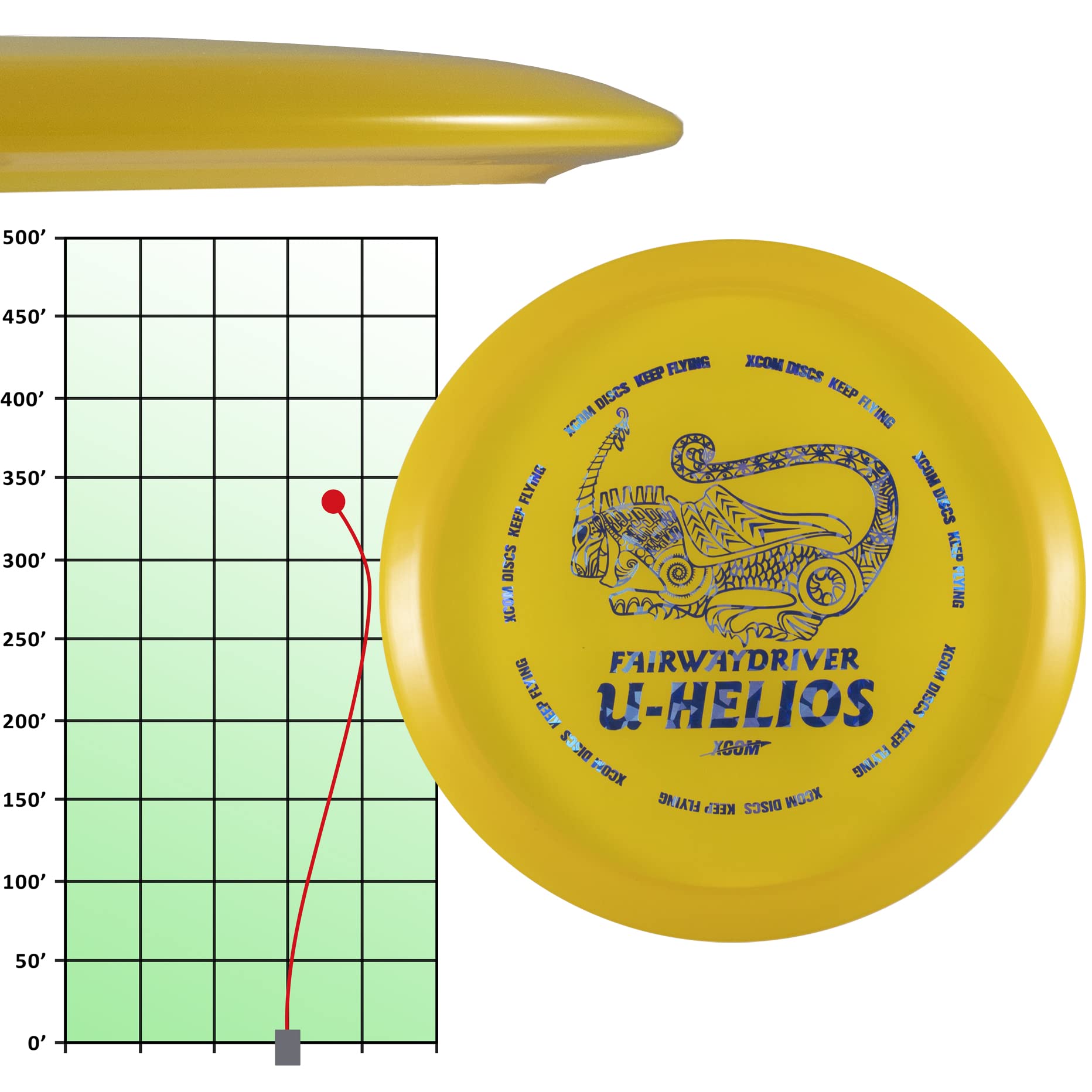 XCOM Helios Durable Plastic | Fairway Driver Golf Disc | Beginner Friendly Disc Golf Driver [Stamp Color, Color Shade, and Weight May Vary]