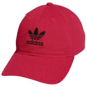 adidas originals men's originals relaxed strapback, scarlet/black, one size