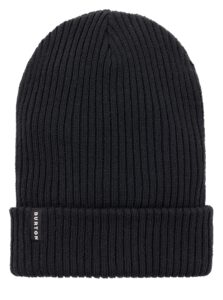 burton recycled rib beanie, true black, one size