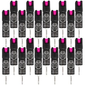 police magnum mini pepper spray bulk pack- max heat strength- made in the usa - 1/2oz twist lock keyrings (20 hot pink) half ounce