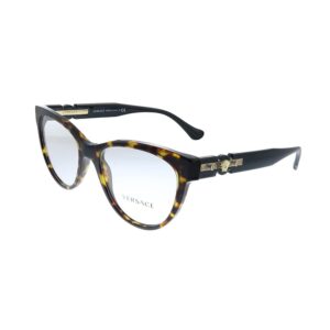 versace ve 3304 108 havana plastic cat-eye eyeglasses 51mm