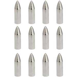 zyamy 12pcs field tips target point arrowhead arrow heads 100 grain glue on target stainless steel arrow points wood arrow tips for id 8mm arrow archery accessories, silver