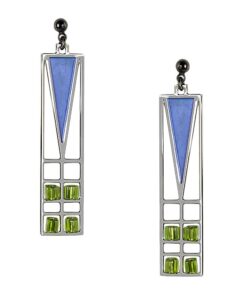 frank lloyd wright light screen blue enamel earrings