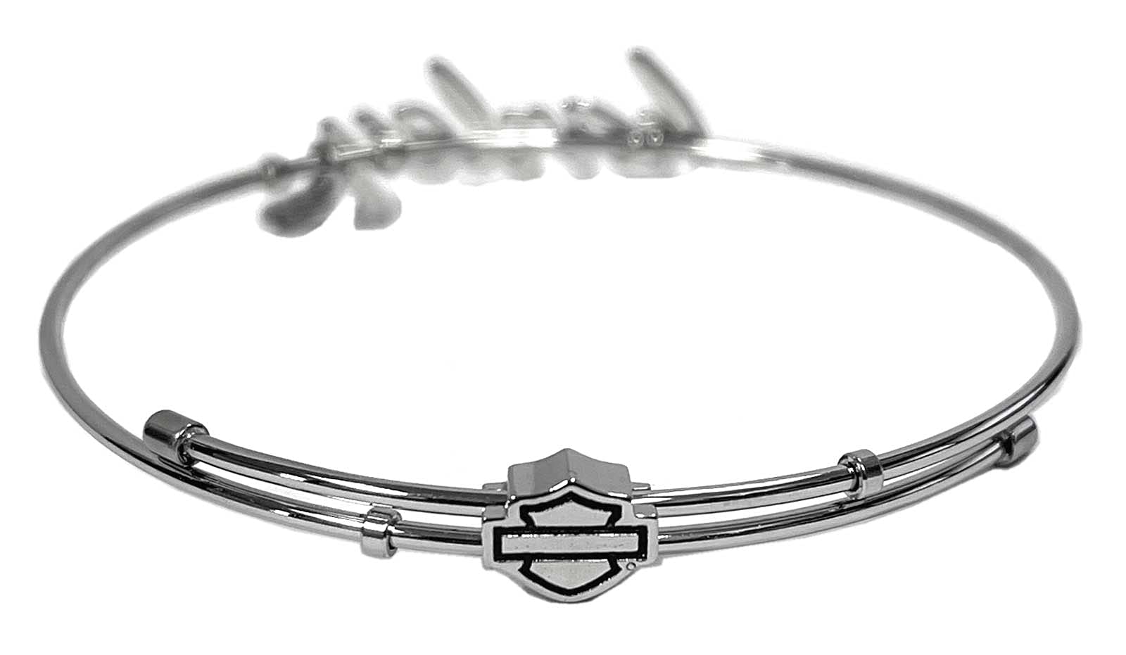 Harley-Davidson Women's Cursive Harley Bangle Bracelet, Stainless Steel HSB0133