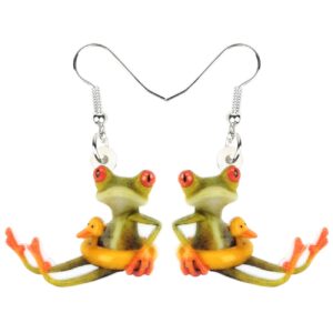 newei acrylic sweet cartoon skateboard frog earrings drop dangle big long fashion animal jewelry for women charms (yellow)