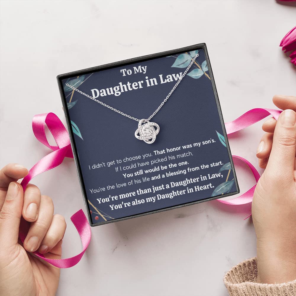 Daughter in Law Necklace Gift From Mother in Law To My Daughter in Law Honor Pendant Jewelry with Message Card and Gift Box. Surprise Gift for Daughter in Law. Daughter in Law Gift. Necklace for