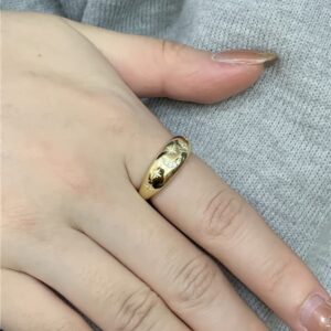 Dome CZ Star Moon 925 Sterling Silver Statement Ring for Women Girls Expandable Adjustable Chunky Wide Open Band Rings Comfort Fit Jewelry (Gold Plated)