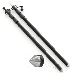 wildroad tarp poles tent poles canopy poles 7.7 ft, telescoping aluminum poles with non-slip aluminum cone bottom, portable and lightweight camping gear for camping and awnings, set of 2