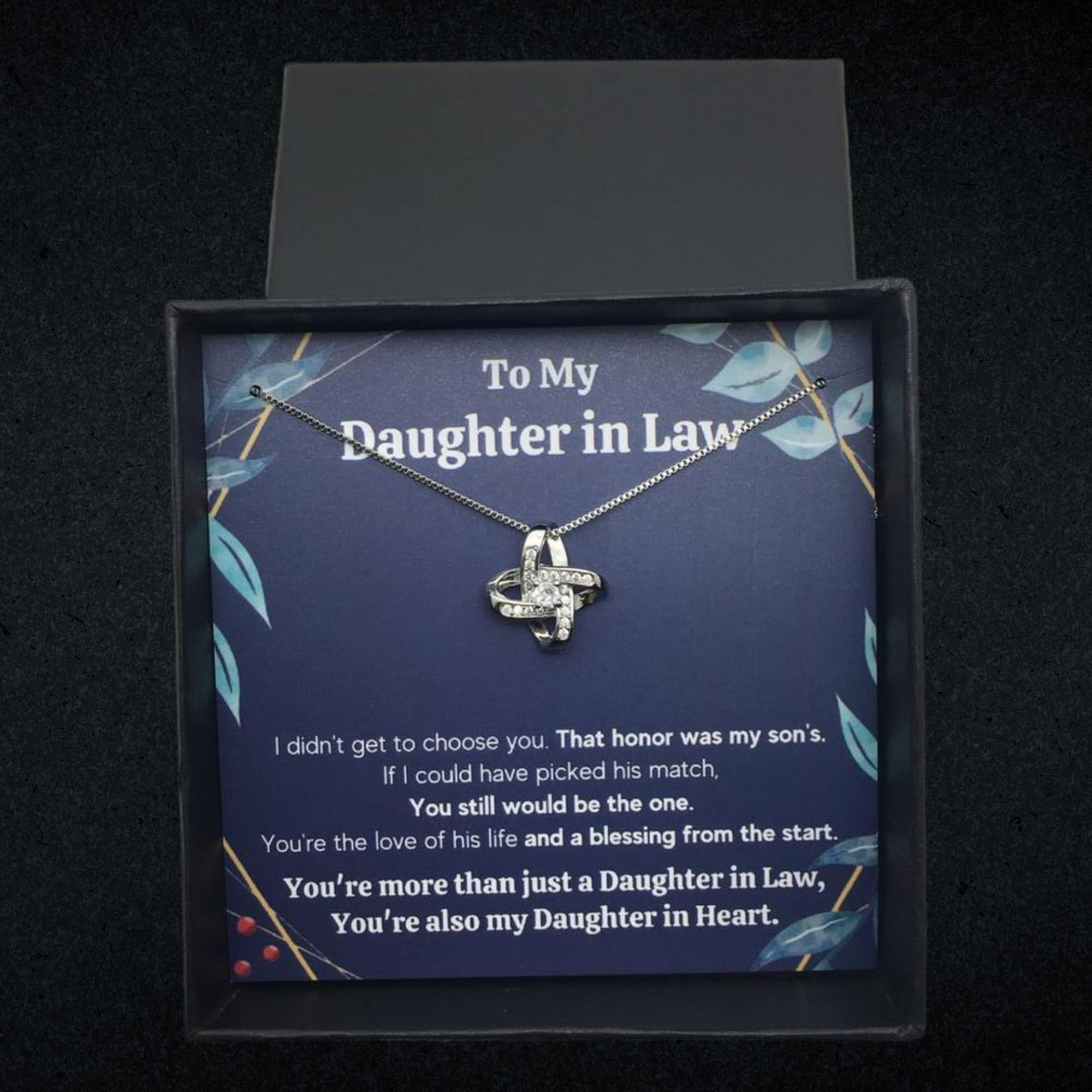 Daughter in Law Necklace Gift From Mother in Law To My Daughter in Law Honor Pendant Jewelry with Message Card and Gift Box. Surprise Gift for Daughter in Law. Daughter in Law Gift. Necklace for