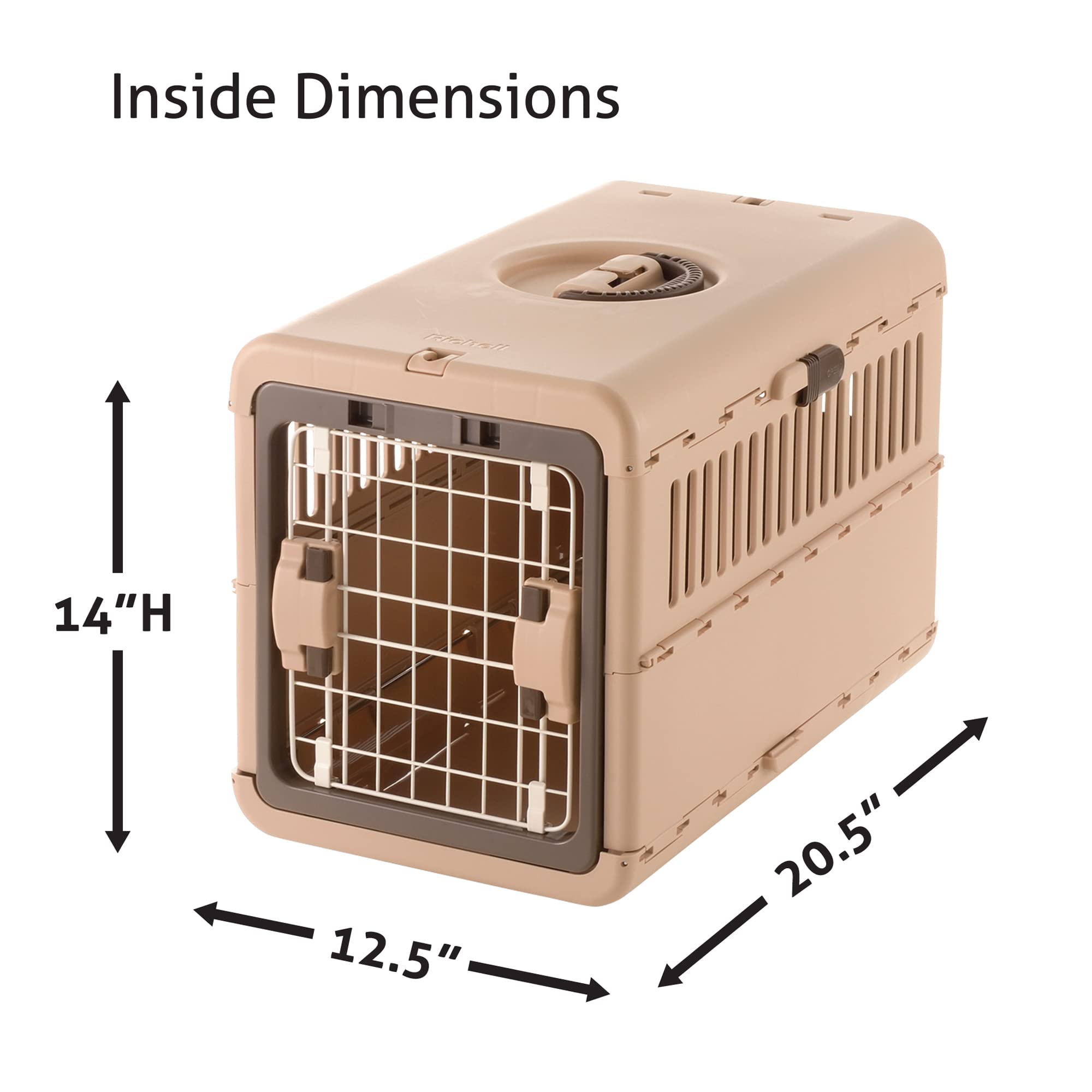 Richell Foldable Pet Carrier Small, Travel Carrier and Crate for Dog & cat up to 17.6 lbs.