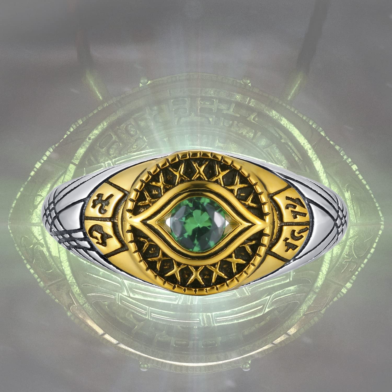 Eye of Agamotto Time Stone Infinity 18K Gold Plated 925 Sterling Ring (7)