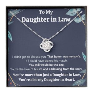 daughter in law necklace gift from mother in law to my daughter in law honor pendant jewelry with message card and gift box. surprise gift for daughter in law. daughter in law gift. necklace for