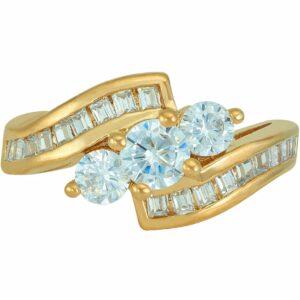 LIFETIME JEWELRY Cubic Zirconia Baguettes Ring for Women 24k Real Gold Plated (9)