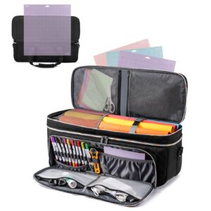 lzxybin carrying case bag with mat pocket for cricut explore air 2 maker 3 bag carrying case black