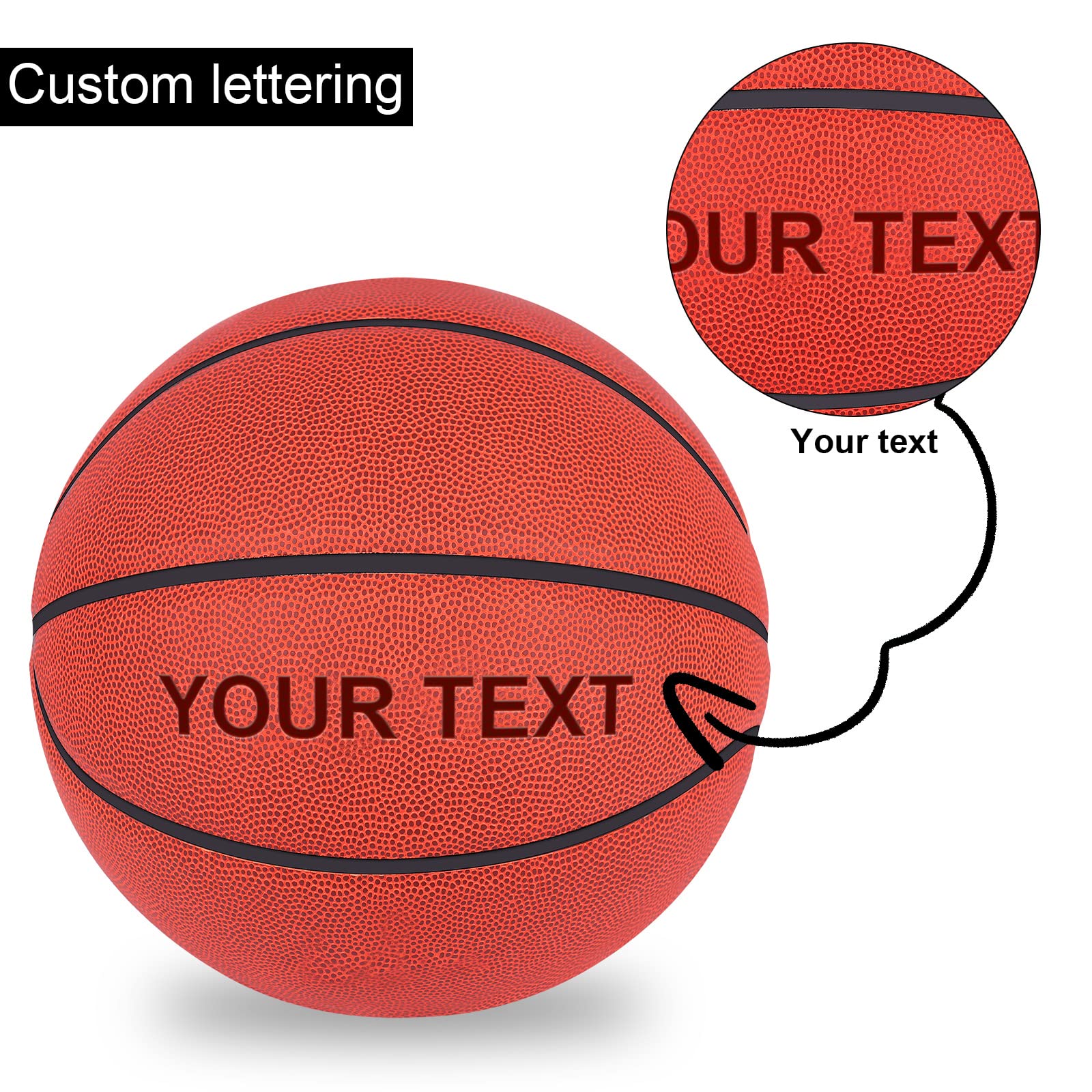 OXYEFEI Customized Personalized Basketball Engraved Custom Outdoor Indoor Basketball Gifts-Official Size 29.5" (Basketball)