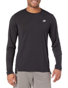 new balance men's accelerate long sleeve 22, black, large