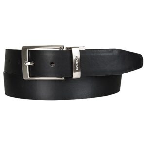 Nautica Men Reversible Leather Casual and Dress Belts with Metal Buckle, Double Stitch-Black/Brown, 34"