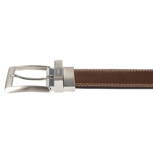 Nautica Men Reversible Leather Casual and Dress Belts with Metal Buckle, Double Stitch-Black/Brown, 34"