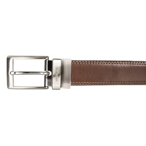 Nautica Men Reversible Leather Casual and Dress Belts with Metal Buckle, Double Stitch-Black/Brown, 34"