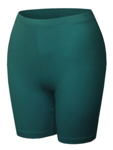 made by emma essential active daily cotton mid rise biker shorts hunter green s