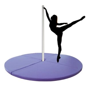 pole dance crash mat, portable fitness pole dancing safety mat round 120cm thickness 10cm made for pole,foldable yoga exercise safety dancing cushion steel pipe crash mat (purple, thickness 3cm)