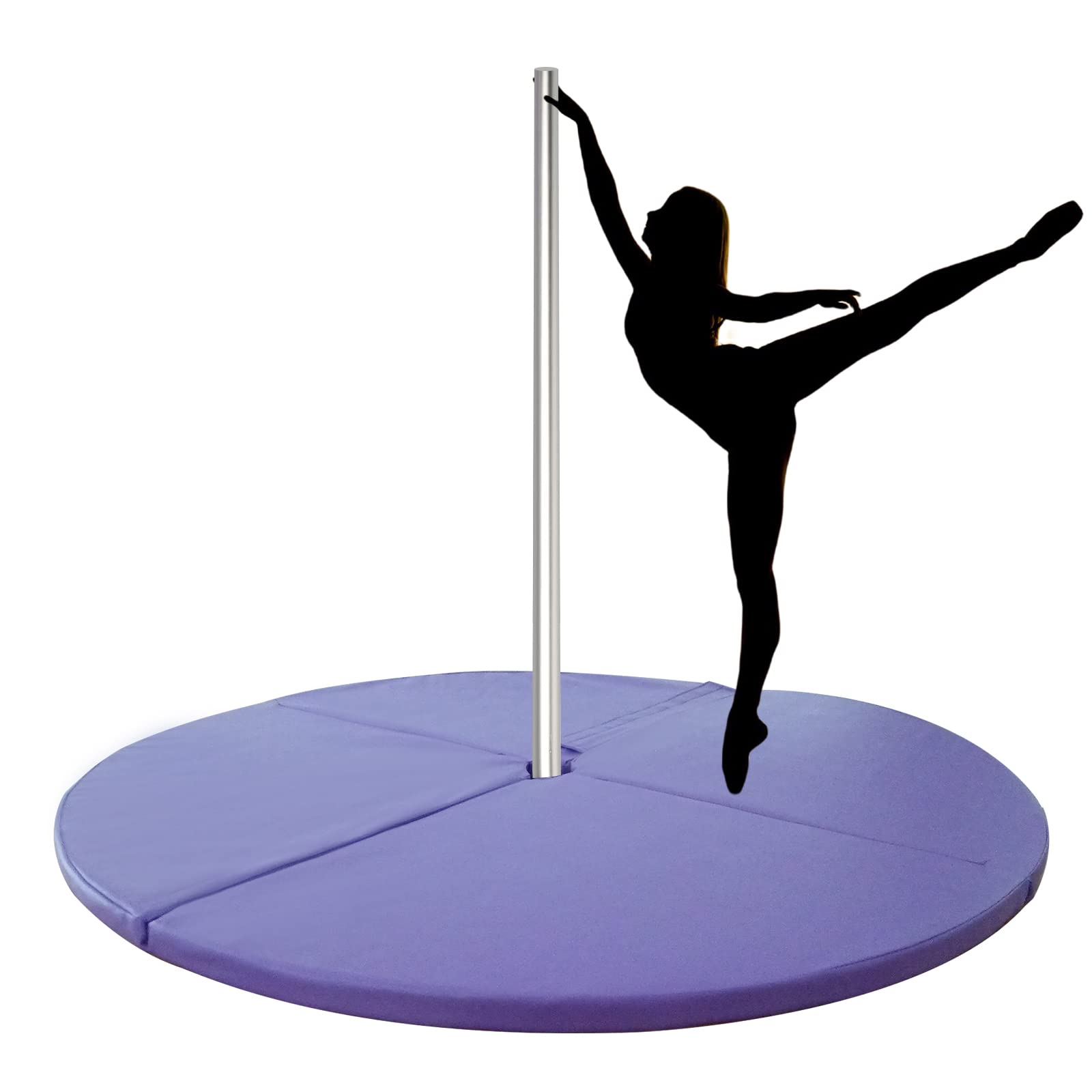 Pole Dance Crash Mat, Portable Fitness Pole Dancing Safety Mat Round 120cm Thickness 10cm Made for Pole,Foldable Yoga Exercise Safety Dancing Cushion Steel Pipe Crash Mat (Purple, Thickness 3cm)