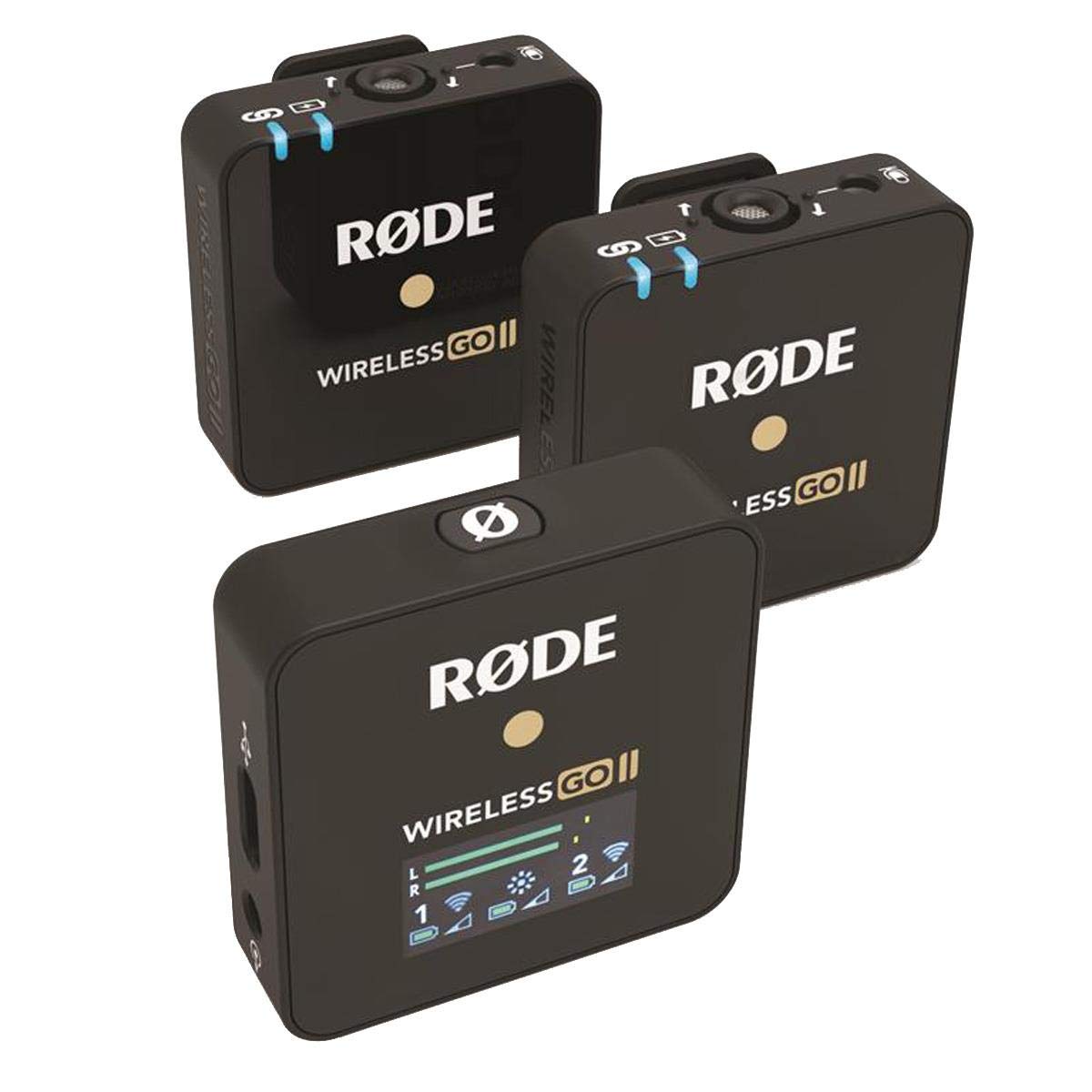 Rode GO II Dual Channel Wireless Microphone System, Series IV 2.4GHz Digital Transmission, 128-bit Encryption, 3.5mm TRS Analog Output, USB-C and iOS Compatible