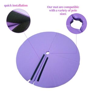 Pole Dance Crash Mat, Portable Fitness Pole Dancing Safety Mat Round 120cm Thickness 10cm Made for Pole,Foldable Yoga Exercise Safety Dancing Cushion Steel Pipe Crash Mat (Purple, Thickness 3cm)