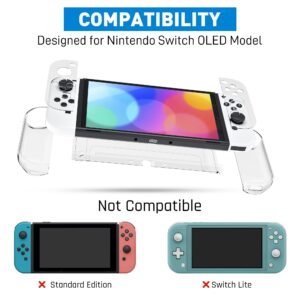 [Improved Version] Dockable Clear Case for Nintendo Switch OLED 2021, FANPL Protective Case Cover for Switch OLED and Joy Con Controller - Strong and Durable, Not Easy to Fall Off (Clear)