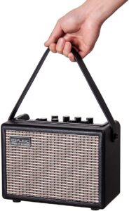 acoustic/electric guitar amplifier, 15 watt portable bluetooth amp for guitar acoustic/electric with reverb effect, 2 band eq,black