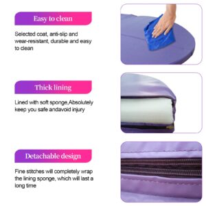 Pole Dance Crash Mat, Portable Fitness Pole Dancing Safety Mat Round 120cm Thickness 10cm Made for Pole,Foldable Yoga Exercise Safety Dancing Cushion Steel Pipe Crash Mat (Purple, Thickness 3cm)