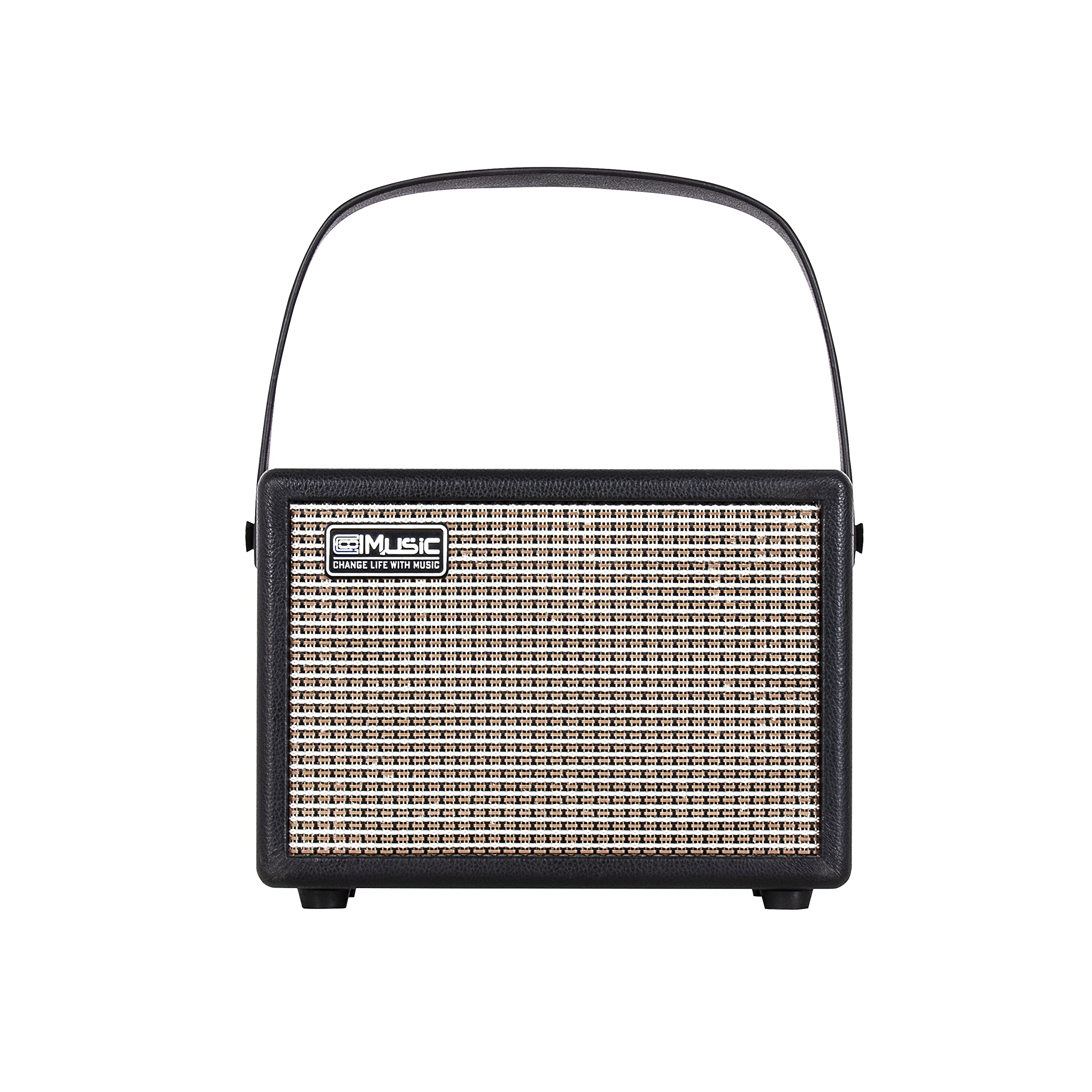 Acoustic/Electric Guitar Amplifier, 15 Watt Portable Bluetooth Amp for Guitar Acoustic/Electric with Reverb Effect, 2 Band EQ,Black