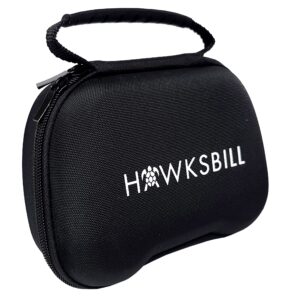 hawksbill travel controller case compatible with switch pro controller, ps5 controller & xbox controller - portable and compact hard shell carrying case (black & white)