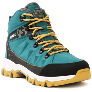 foxelli women’s hiking boots – suede leather waterproof hiking boots for women, breathable, comfortable & lightweight hiking shoes teal