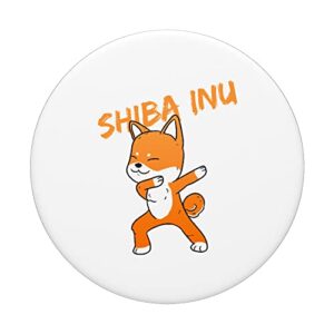 Funny Shiba Inu Uni Dog Dance Dabbed Smile Moves Dabbing PopSockets Swappable PopGrip